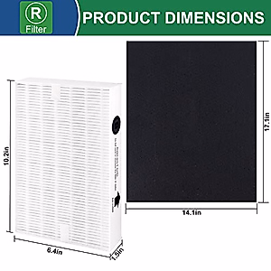 Air Purifier Filter Replacement for Honeywell, Filter R HEPA Filter and Filter A Carbon Pre-Filter Replacement for Honeywell HPA100 HPA200 HPA300 Series Air Purifier (3 HEPA Filters & 4 Pre-Filters)