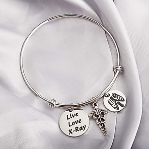 FOTAP X-ray Tech Gift Live Love X-Ray Keychain Radiology Tech Graduation Gift Radiologic Technologist Gift (X-Ray Bracelet)…