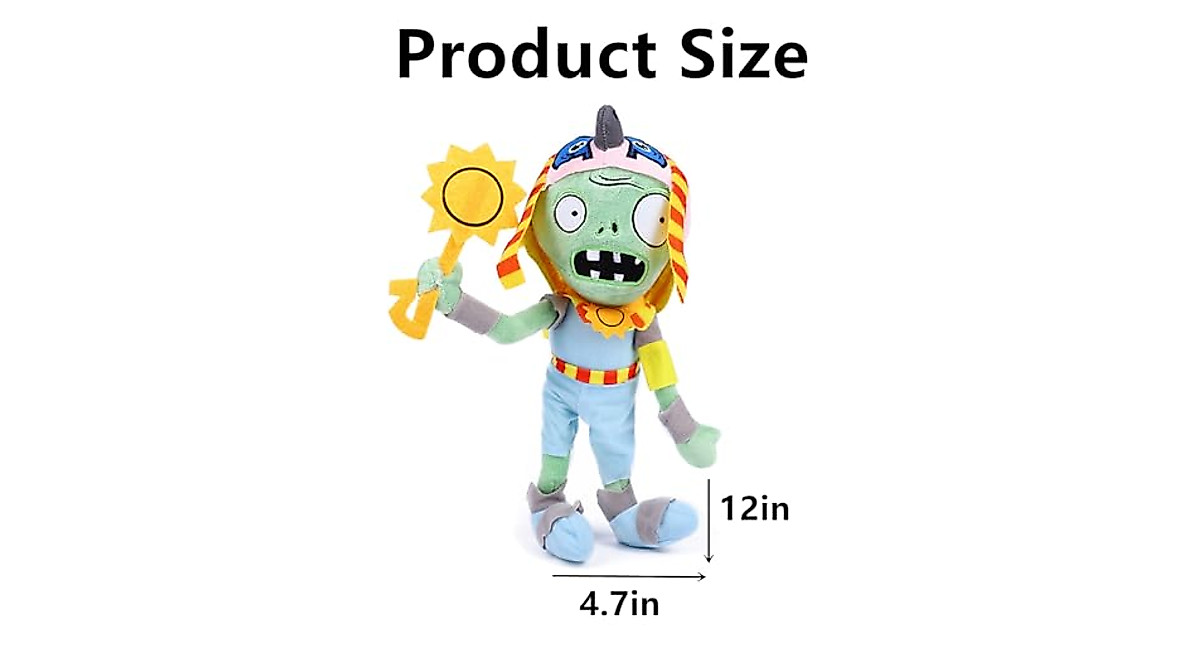 JHESAO 12" PVZ RA Zombie Plush Toy - Fun Gift Idea
