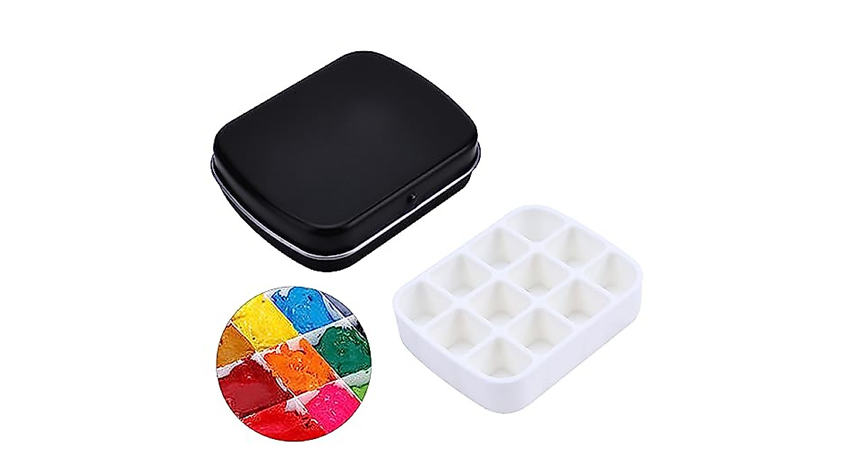 Ouligay Mini Watercolor Palette - Portable Painting Tray