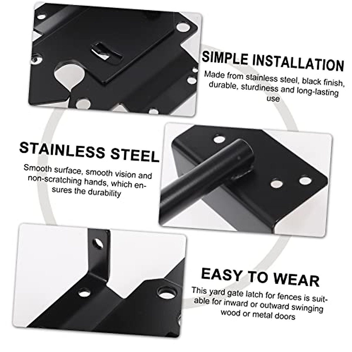 YARNOW Fence Door Hinge Outdoor Playpen Door Closer Hinge Hinges Outdoor Gate Hardware Gate Latches for Metal Heavy Duty Post Gate Closer Gate Hinges for Wooden Fences Heavy Duty Black