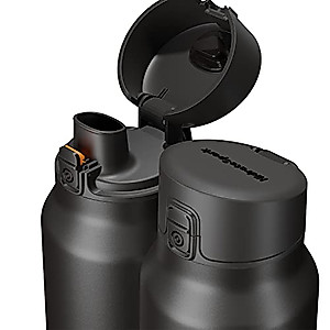 Hidrate Spark PRO Smart Water Bottle – Insulated Stainless Steel – Tracks Water Intake with Bluetooth, LED Glow Reminder When You Need to Drink – Chug Lid, 32oz, Black