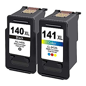 Saiyeeka Remanufactured for Canon 140 141 Ink Cartridge Replacement for Canon PG140 CL141 XL Ink Cartridges for Pixma Pixma MG2580 MG2400 MG2500 MG4110 MG4210 IP2880 1 Black 1 Color