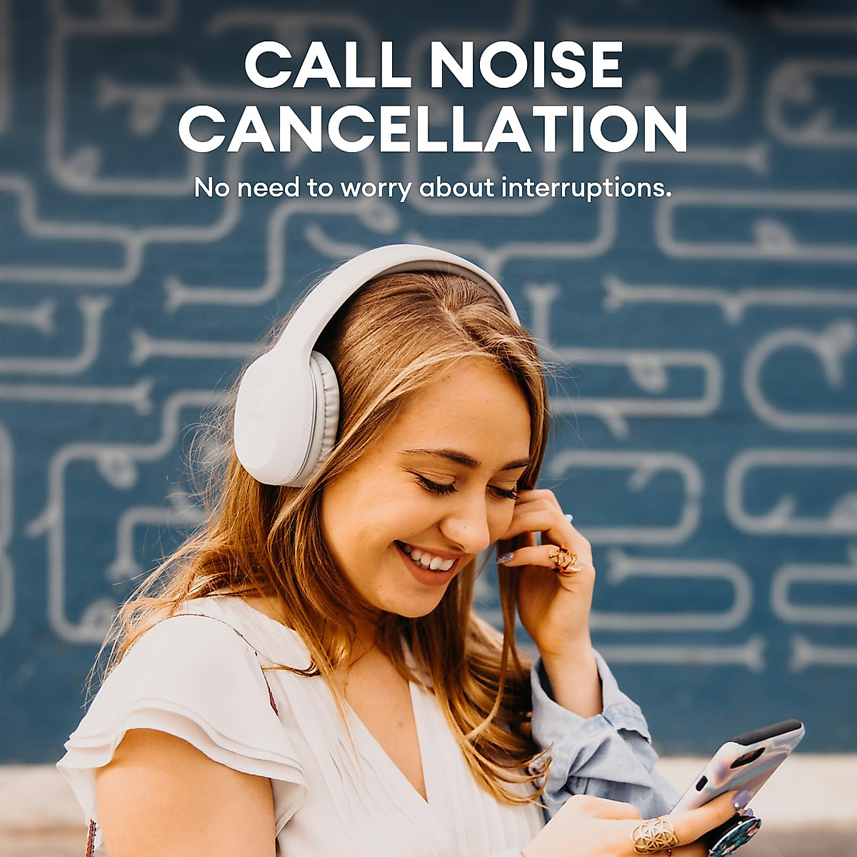 Edifier W800BT Plus Wireless Headphones Over-Ear Headset - Qualcomm® aptX - Bluetooth V5.1 - CVC™ 8.0 Call Noise Cancelling - 55H Playtime - Built-in Microphone - Physical Button White
