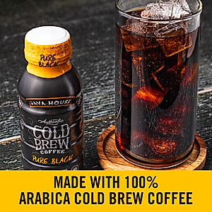Java House Cold Brew Coffee, 6 Pack of 8oz Bottles, Ready to Drink Instant Cold & Iced Coffee (Pure Black)