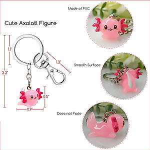 Cute Axolotl Travel Makeup Bag with Wrist Strap, Axolotl Keychain Cosmetic Bag