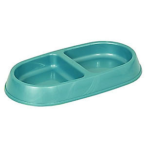 Petmate 290346 Designer Small Double Dinner Asst Colors For Pets, 7-Ounce