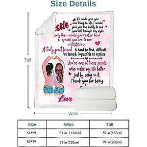 Best Friend Birthday Gifts for Women, Friendship Gifts for Women Friends, Best Friend, Best Friend Blanket 50 x 60, Soft Sherpa Throw Blanket Gifts for Women Sister Girls BFF