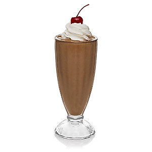 Libbey Fountain Shoppe Milkshake Glasses, 12-ounce, Set of 6