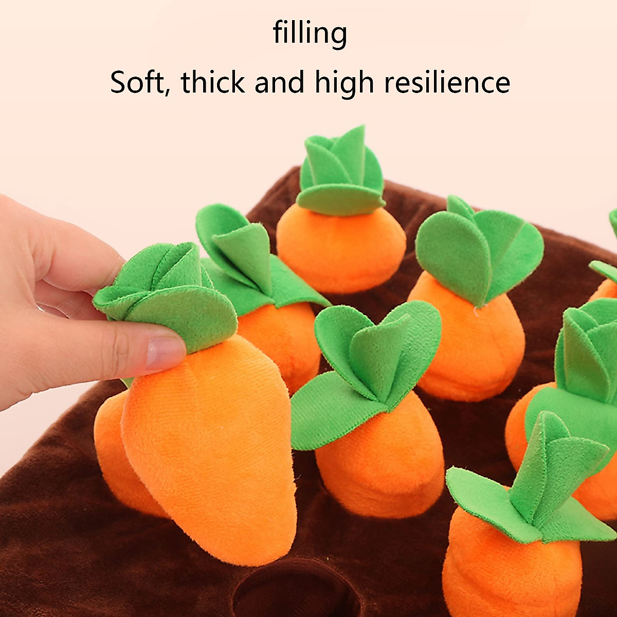 BYNNIX Pet Plush Toy Dog Chewing Toy Stuffed Carrot Aggressive Chewers Eat Training Toy Interactive Children Plush Toy Pet Plush Toy Pet Plush Toy Dog Pet Plush Toy for Kids Pet Plush Toy for Dogs