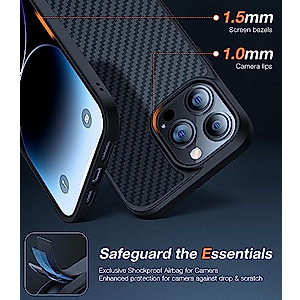 TORRAS 2023 Upgraded MegaMag Shield Designed for iPhone 14 Pro Max Case [Military Grade Drop Tested] [Compatible with MagSafe] for iPhone 14 Pro Max Phone Case [Aramid Fiber Made], Black