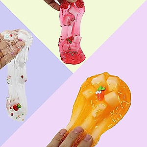 10 Pack Jelly Cube Crispy Crystal Transparent Slime Set,Themed Party Toy to Relieve Stress and Anxiety, for Girls and Boys,Including Party Gift