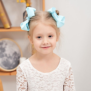 40PCS 4.5 Inch Hair Bows for Girls Grosgrain Ribbon Toddler Hair Accessories with Alligator Clips for Toddlers Baby Girls Kids Teens in Pairs