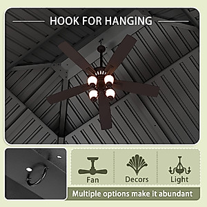 Greesum 10'x12' Hardtop Metal Gazebo, Outdoor Galvanized Steel Double Roof Canopy, Aluminum Frame Permanent Pavilion with Netting and Curtains for Lawns, Patio, Backyard and Deck