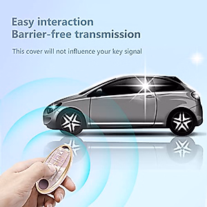 for Nissan Key Fob Cover Car Key Case Shell with Keychain fit Nissan Altima Maxima Murano Rogue Sentra 370z Pathfinder (Pink-5)