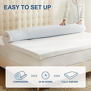 Eiayeebil 3 Inch Memory Foam Mattress Topper Twin XL, Memory Foam Pad with Removable & Washable Cover, Bed Topper for Back Pain, Non-Slip Ventilated Design, Twin XL Size
