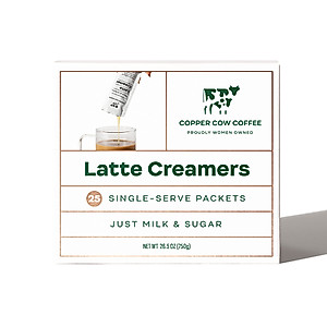 Copper Cow Coffee California Sweetened Condensed Milk Creamers – Single-Serve and All-Natural Pre-Filled Packets – (25 Pack)