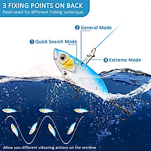 Blade Bait Fishing Spoon Lures, 5pcs Hard Metal Blade Baits VIB Lures for Bass Walleye Trout Spinner Spoon Blade Swimbait Freshwater Saltwater Fishing Tackle Lures