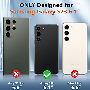 SPIDERCASE Designed for Samsung Galaxy S23 Case, [10 FT Military Grade Drop Protection], 2 Pack [Tempered Glass Screen Protector+Camera Lens Protector] Heavy Duty Shockproof Case, Black