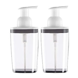 Soap Dispensers Soap Dispenser Bottle Transparent Plastic Foaming Soap Dispensers Soap Dispenser for Bathroom Kitchen Bedroom Countertop (Color : Grey)