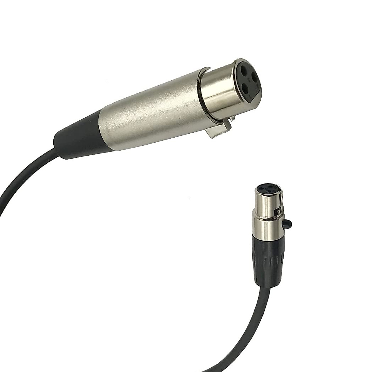 MMNNE 3 Pin Mini XLR Female to XLR Female Microphone Cable, 3-Pin Mini XLR (TA3F) to Regular XLR Female to Female Pro Lapel Microphone Cable (1Feet)