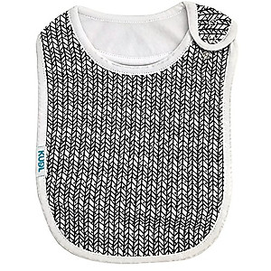 KUDL Baby Bibs Large Burpy Cloth 4 Pack Gift Set Soft Absorbent Feeding Reflux Drool Teething Bibs, Adjustable Snap Buttons, Funny Designs for Boys & Girls - Aztec Black & White