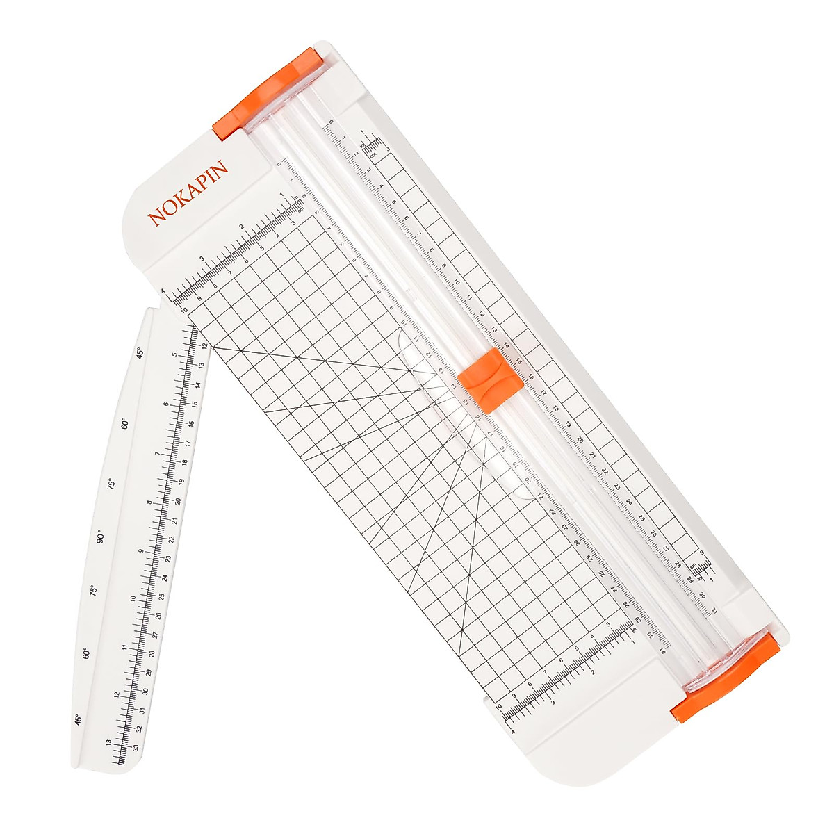 Paper Cutter, 12 Inch Guillotine Paper Trimmer a4 with Automatic Security Safeguard and Side Ruler for Coupon, Craft Paper and Photos (White)