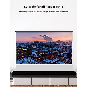 VIVIDSTORM-Projector Screen with Stand Portable Folding Stand Indoor Tension Floor Screen 4k HD All White Cinema, 4K/3D/UHD Gaming/Home Cinema,Compatible with Normally Projector,VSDSTWA84H