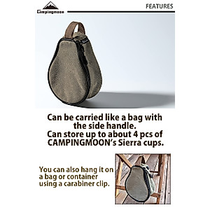 CAMPINGMOON 2pcs Set Stainless Steel Deep Type Camping Sierra Cup 450ml S-360 (2pcs Set + Bag)