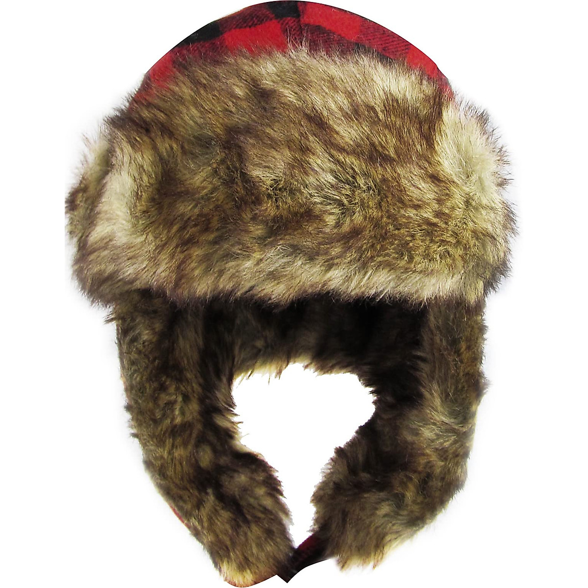 KBW-604 RED-BLK Lumberjack Plaid Aviator Trapper Hat Trooper Ear Flaps Ushanka Eskimo Russian Cold (One Size, Red Black)…