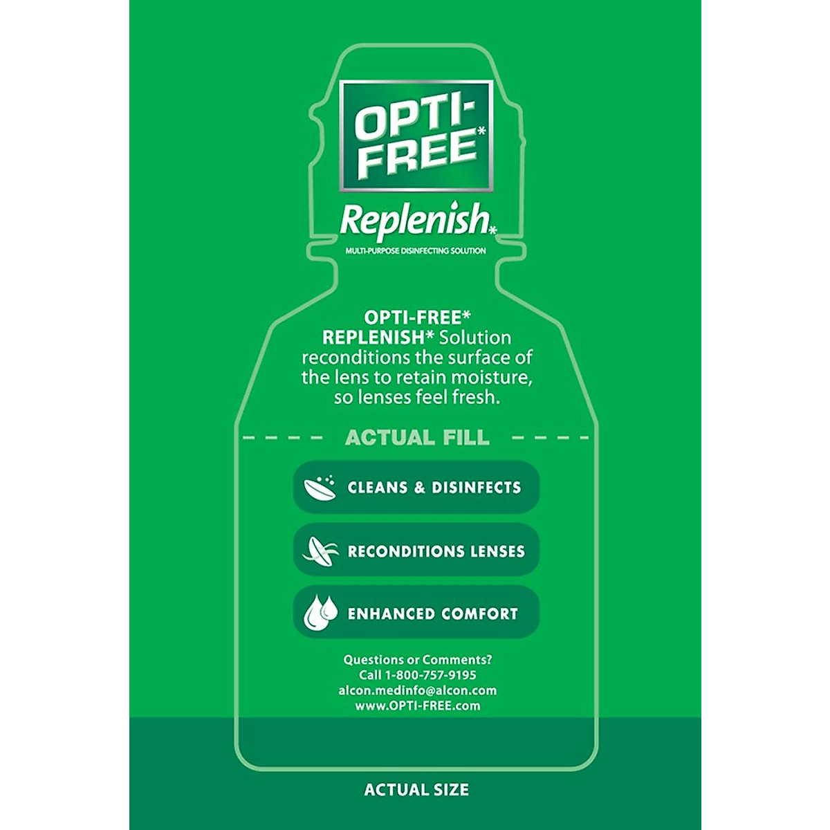 OPTI-FREE Replenish Multi-Purpose Disinfecting Contact Lens Solution, 2 oz (Pack of 6)