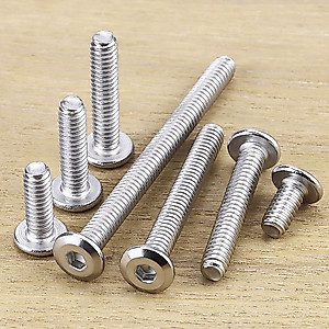 1/4-20 x 1-1/2" Hex Socket Head Cap Screws, 304 Stainless Steel 18-8, Chamfered Countersunk Machine Screws for Furniture, Binding, Machinery, Automotive, DIY Projects, 50 PCS