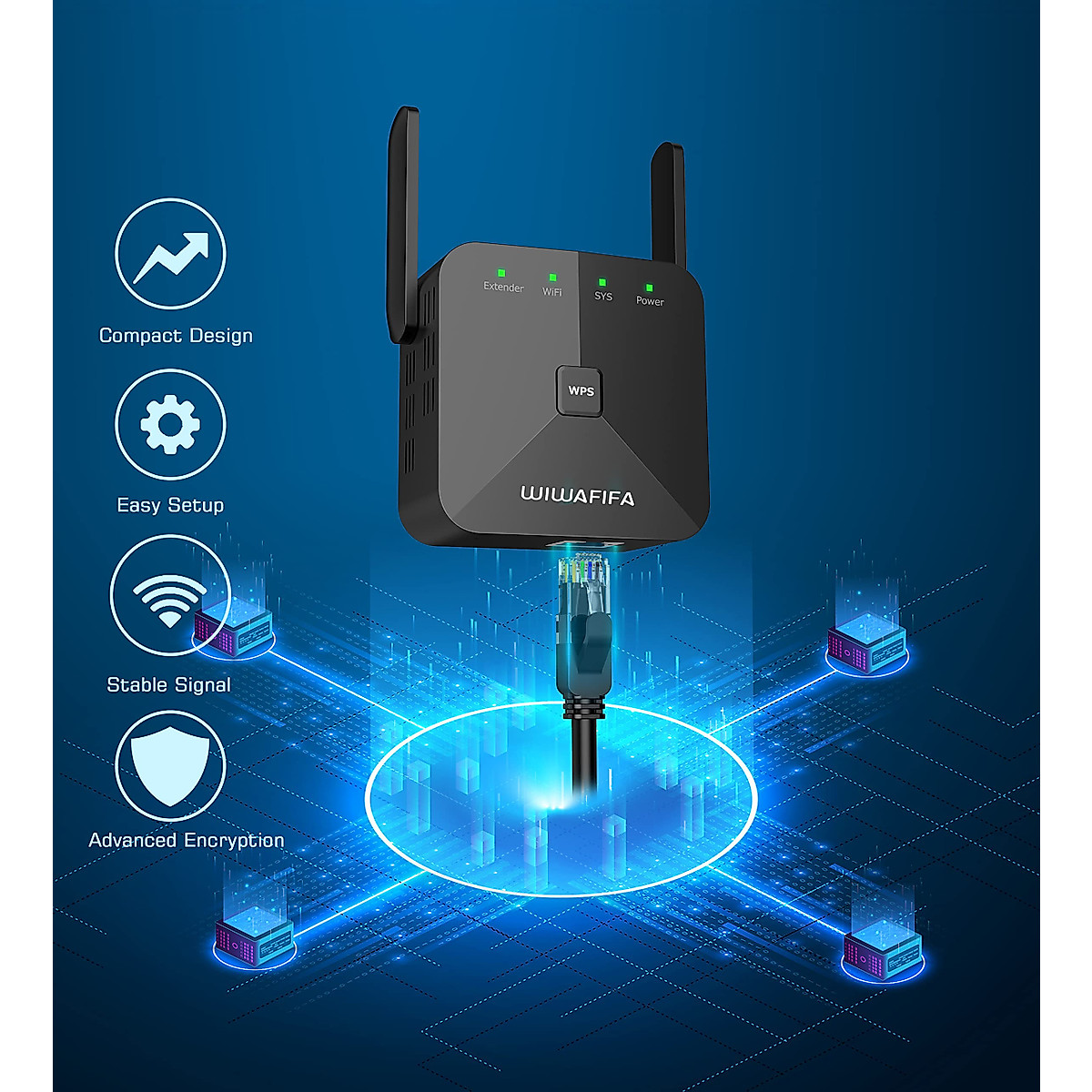 WiFi Extender Signal Booster - Covers Up to 9600 Sq.ft and 45 Devices, 2023 Newest Wireless Signal Amplifier with Ethernet Port & Access Point, Easy Setup, Alexa Compatible