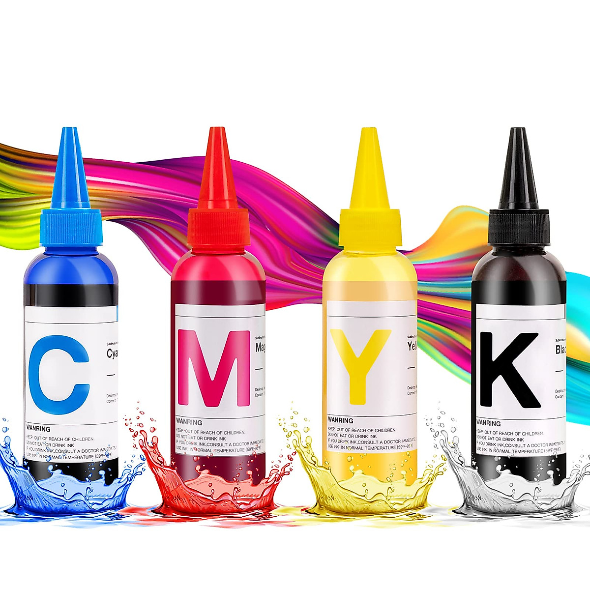 HTVRONT Sublimation Ink Refill 400ml - Compatible with Sublimation Printers ET 2803 2800 2720 4800 2850 2760 3760 WF 3820 4820 7710 7210 7720 XP15000 XP7100 C88