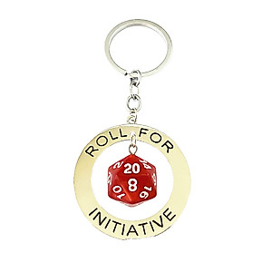 FJCPHAHA Roll for Initiative Game Dunge RPG TTRPG Polyhedral Dragons Master D4-D20 4-Sides Die Dice DM GM Keychains