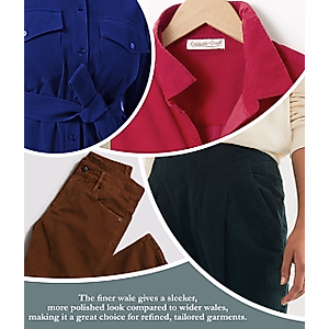 Corduroy Fabric 21 Wale Apparel 140-150GSM Solid Color by Continuous Yard 58" W 100% Cotton-Egyptian Yarn Stripe Texture Soft & Lightweight Baby Blanket Blouses Shirts Rompers Sweater Canary Yellow