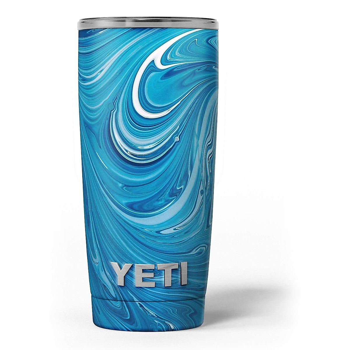 Design Skinz Liquid Blue Color Fusion - Skin Decal Vinyl Wrap Kit Compatible with The Yeti Rambler Cooler Tumbler Cups