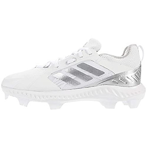 adidas Women's FV9043 Baseball Shoe, Footwear White/Silver Metallic/Grey One, 7