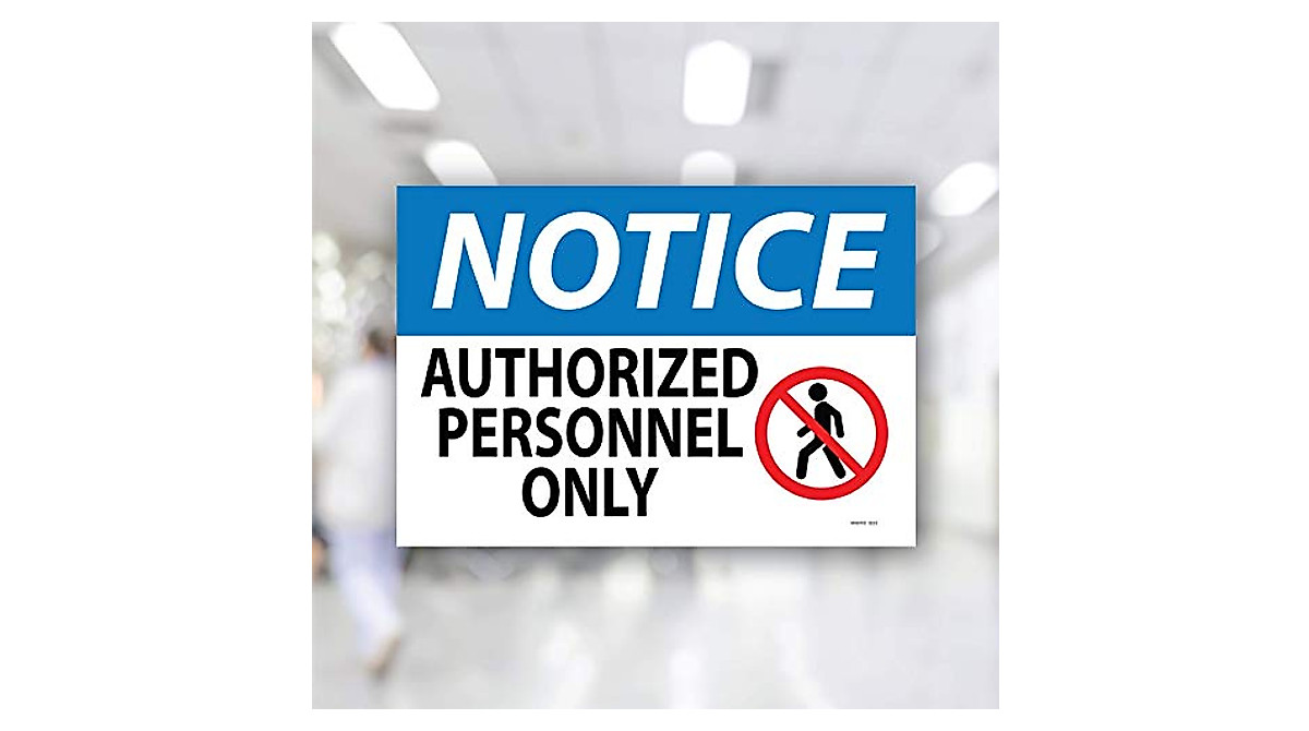 Authorized Personnel Only Sign - 2 Pack Vinyl Stickers