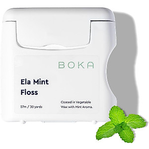 Boka Toothpaste + Floss Bundle, Ela Mint Nano-Hydroxyapatite, Fluoride-Free Remineralizing Toothpaste, 4oz 1Pk + Teflon-Free, Petroleum-Free Woven Dental Floss w/Natural Vegetable Wax, 30 Yards 1Pk