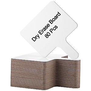 Sherr Dry Erase Answer Paddle Double Side Small White Boards Fan Blanks Auction Paddles Handheld Whiteboard for Classroom Students Kids Bidding Voting Scoring Activities(80 Pcs)
