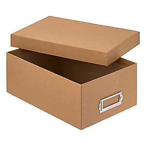 Kraft Memory Box by Simply Tidy - Store and Organize Photos, Keepsakes, DVD and CDs, Acid Free - Bulk 12 Pack