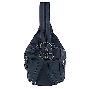 CTM® Women's Leather Sling Strap Backpack, Black