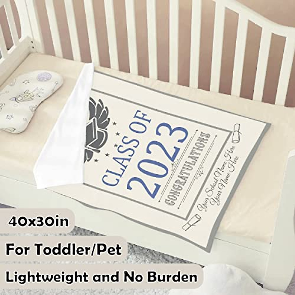 Larerh Personalized Graduation Blanket Gifts 2023, Class of 2023 Custom Name 50"x60" Throw Graduation Gift for Him & Her, Back to School for Women/Men, Friends, Daughter, Son