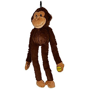 Multipet Swingin Safari Monkey 22-Inch Large Plush Dog Toy with Extra Long Arms and Legs with Squeakers