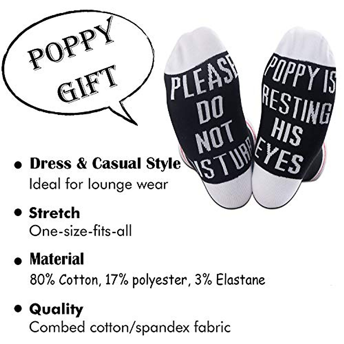 TSOTMO 2 Pairs Grandpa Gift Novelty Gift From Grandkid Father’s Day Gift Please Do Not Disturb Poppy Is Resting His Eyes (Poppy His Eyes)