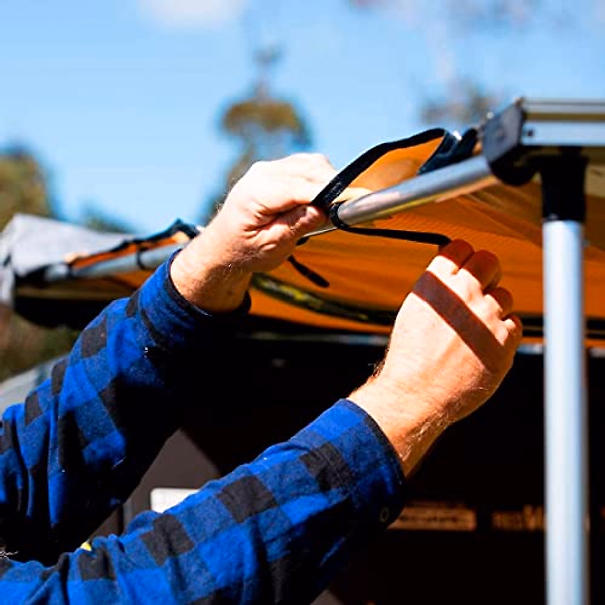 ARB 4x4 Accessories 814409 Rooftop Retractable Awning with Led Light Strip Included 2000x2500mm 6.5x8.2 Feet, Ideal for Camping, Outdoor Trips, Travel, Teardrop, RV, Camper, 4x4 and SUV