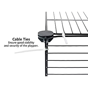 Tespo Pet Playpen, Small Animal Cage Indoor Portable Metal Wire yd Fence for Small Animals, Guinea Pigs, Rabbits Kennel Crate Fence Tent, Black, (12Panels)