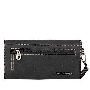 Montana West Womens Wallet Clutch Wallets Credit Card Coin Bill Try Fold Accordion (Purple Rhinestone Concho)