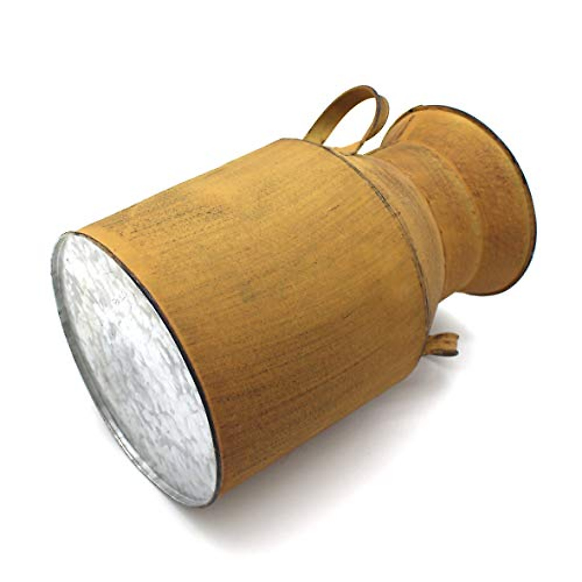 CVHOMEDECO. Galvanized Metal Milk Can, Old Rustic Primitives Jug Vase for Home and Garden Décor. Rusty